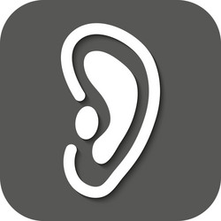 Ear icon listen symbol flat Royalty Free Vector Image