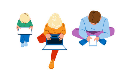 Family using technology Royalty Free Vector Image