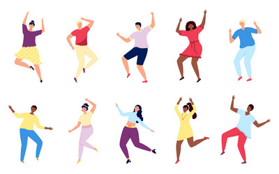 Night club party characters teens dancing and Vector Image