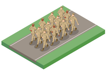 Isometric military soldier scout in battle Vector Image