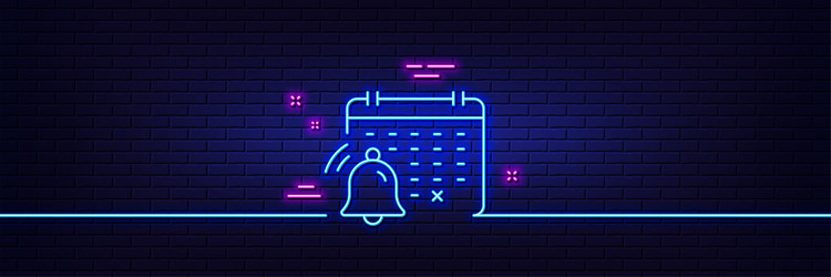 Notification calendar line icon bell alarm Vector Image