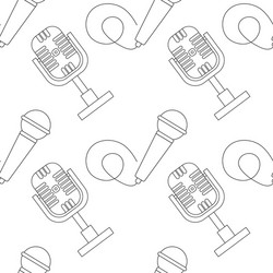 Seamless pattern continuous linear drawing Vector Image