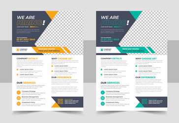 We are hiring flyer design job vacancy flyer Vector Image
