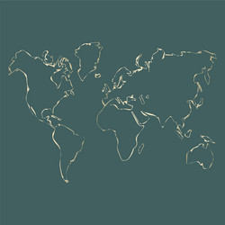 Gold world map design Royalty Free Vector Image