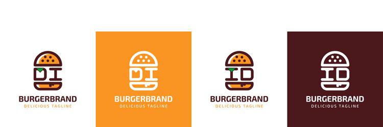 Letter bi and ib burger logo suitable for any Vector Image