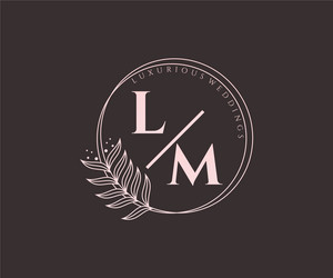 Lm initials letter wedding monogram logos Vector Image