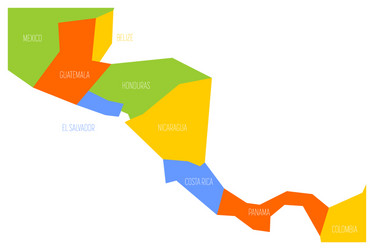 Political map of mexico and central america Vector Image