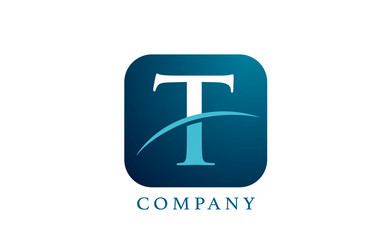 T orange blue logo icon alphabet design Royalty Free Vector