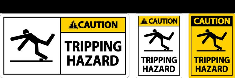 Trip hazard symbol sign isolate on white Vector Image