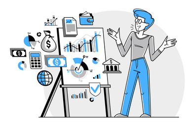 Business training outline coach instructor Vector Image