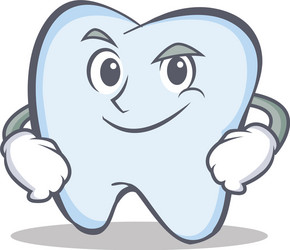 Cute cartoon tooth with thumb up Royalty Free Vector Image