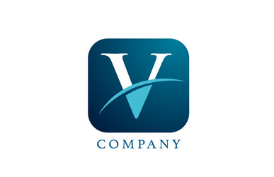Blue white v alphabet letter logo icon Royalty Free Vector
