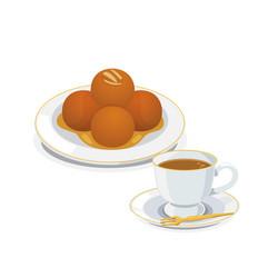 Indian traditional sweet gulab jamun Royalty Free Vector