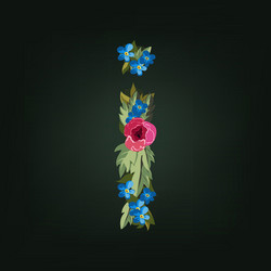 Blue Flower I Alphabet Vector Images (23)