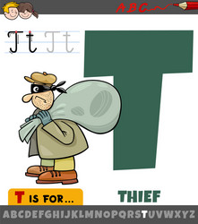 Funny letter t cartoon Royalty Free Vector Image