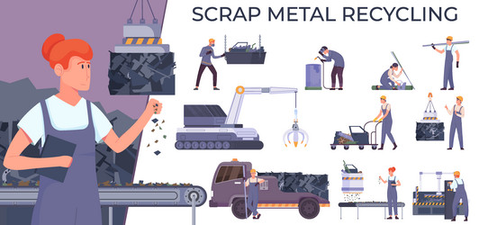 Metal recycling states infographics Royalty Free Vector