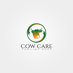 Cow farm icon template cattle symbol Royalty Free Vector