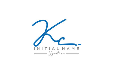 Initial kc signature logo template hand drawn Vector Image