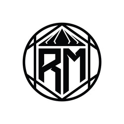 Rm logo monogram design template Royalty Free Vector Image