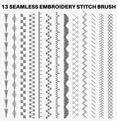 Black stitches collection seamless print Vector Image