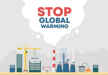 Set of global warming banner sign Royalty Free Vector Image