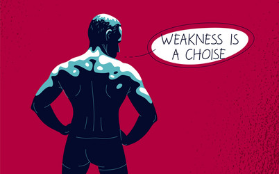 Strong muscular man back bodybuilder athlete Vector Image