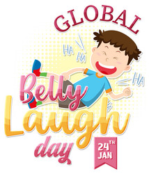 Global belly laugh day logo banner Royalty Free Vector Image