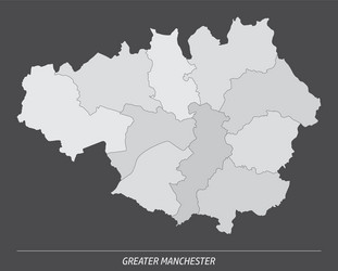 Greater manchester administrative map Royalty Free Vector
