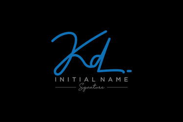 Initial kd signature logo template hand drawn Vector Image