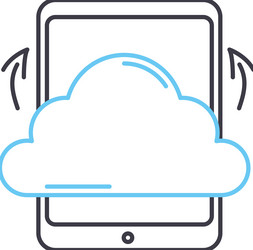 Cloud management system line icon outline symbol Vector Image