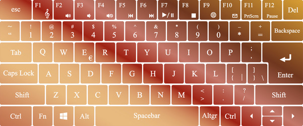 Modern qwerty keyboard layout stencil cut Vector Image