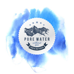 Pure water label template Royalty Free Vector Image