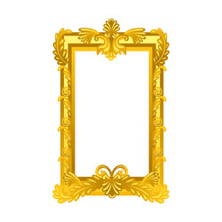 Interior gold mirror frame cartoon Royalty Free Vector Image