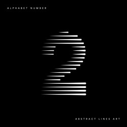 Number 2 abstract modern lines art Royalty Free Vector Image