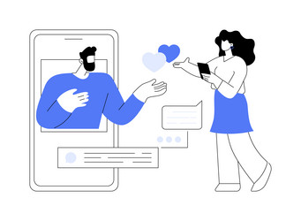 Online relationships abstract concept Royalty Free Vector