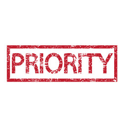 Stamp text priority Royalty Free Vector Image - VectorStock
