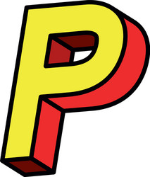 3d p letter design Royalty Free Vector Image - VectorStock