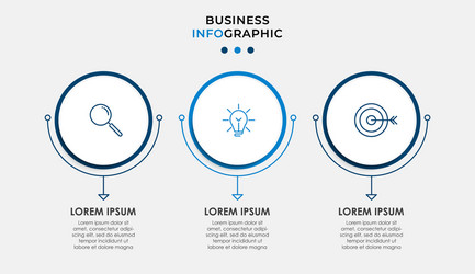 Business infographics presentation with 3 steps Vector Image