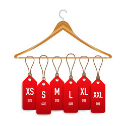 Collection clothing size labels isolated Vector Image