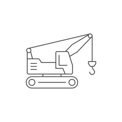 Crawler excavator line icon Royalty Free Vector Image