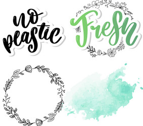 Plastic free product sign for labels stickers Vector Image