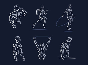 Sport sporty and athletic man Royalty Free Vector Image