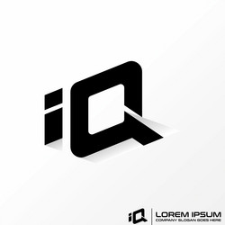 Letter iq font 3d with shadow also rectangular lin