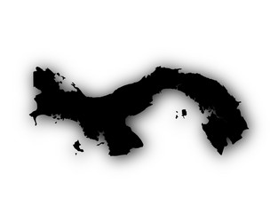 Map of panama with shadow Royalty Free Vector Image