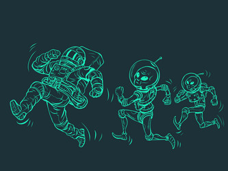 Scary dripping monster zombie astronaut helmet Vector Image