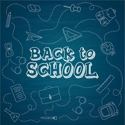 Back to school doodles in chalkboard background Vector Image