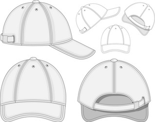 Baseball Cap - Front, Back & Side Royalty Free Vector