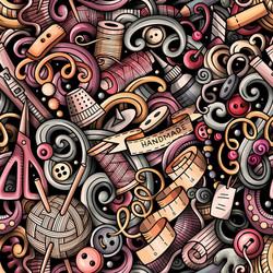 Handmade doodles seamless pattern Royalty Free Vector Image