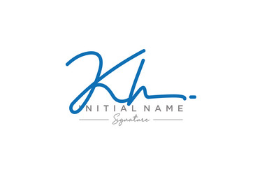 Initial kh signature logo template hand drawn Vector Image