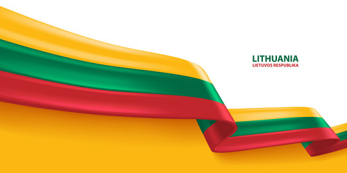 Lithuania ribbon flag Royalty Free Vector Image